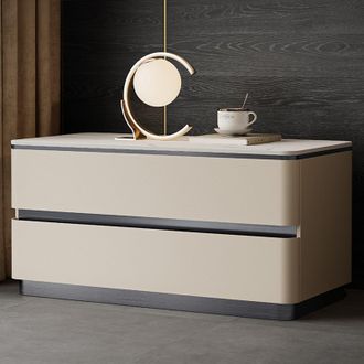 Generic Italienischer Minimalistischer Luxus-Nachttisch Aus Massivholz - Erh&auml;ltlich In 3 Gr&ouml;&szlig;en Mit Ger&auml;umiger Tischplatte Aus Sinterstein.(60cm)