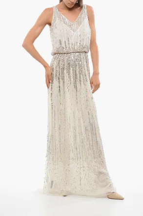 Elisabetta Franchi RED CARPET Sequin Tulle Maxi Dress Elisabetta Franchi