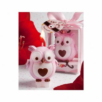 Fashion Forms Adorable pink owl candle