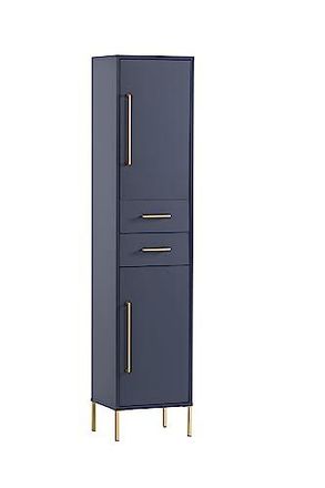 Schildmeyer Kent Hochschrank 153911, Nachtblau/Gold, 40,5 x 33,1 x 184,3 cm
