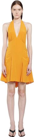 Saint Laurent Silk Crepe De Chine Halter Dress