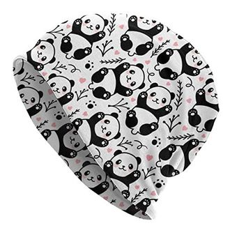 Generic Bonnet en Tricot Panda Mignon Classique Casquette De Cr&acirc;ne &Agrave; Revers Thermique Bonnet Thermo pour Sport Shopping Course &Agrave; Pied