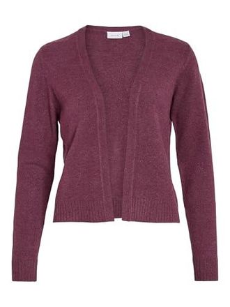 Vila Vila Viril Short L/S Knit Cardigan-Noos, Aubergine, XS Femme