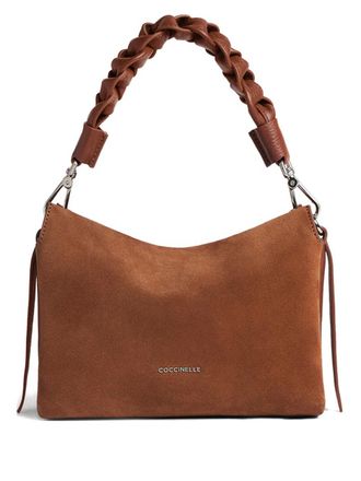 Coccinelle Kleine Boheme Schultertasche mit Flechtriemen - Braun