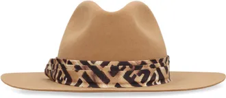 Fendi Womens Hat Camel Felt Wool