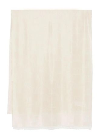 Max Mara Tücher & Schals - Soft Sheer Scarf With Subtle Sheen And Fringed Edg - Gr. unisize - in Beige - für Damen