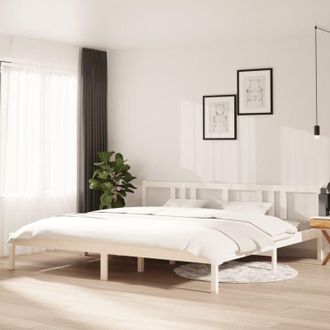 vidaXL Cadre de lit sans matelas blanc bois massif 200x200 cm Vidaxl
