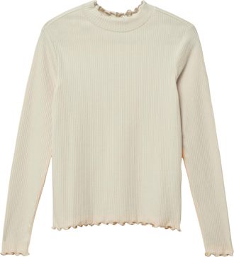 s.Oliver Geripptes Langarmshirt im Slim Fit mit Rollsaum