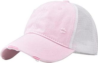 Generic Casquette de baseball tendance pour homme et femme avec boucle en jean, rose, Taille unique