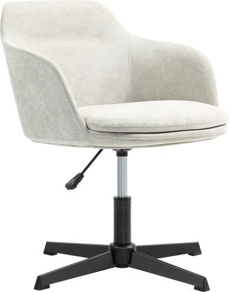 HOMCOM Homcom Bürostuhl, Bürostuhl, Drehstuhl, Höhenverstellbarer Stuhl mit Rollen, Gepolsterter Sitz aus Stoff für Büro oder Schlafzimmer, Belastbarkeit 120