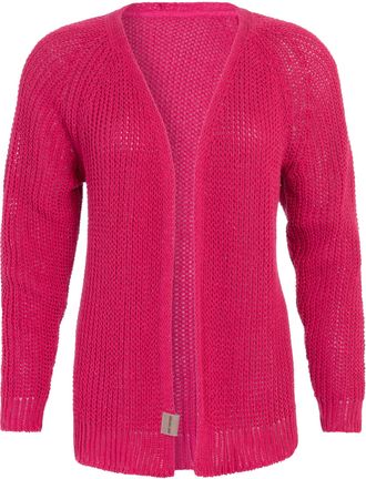 Knit Factory Daisy Kurze Strickjacke - Damen gestrickte Jacke aus 80% Recycelte Baumwolle - Cardigan mit Hochwertige Qualit&auml;t - Fuchsia - 40/42
