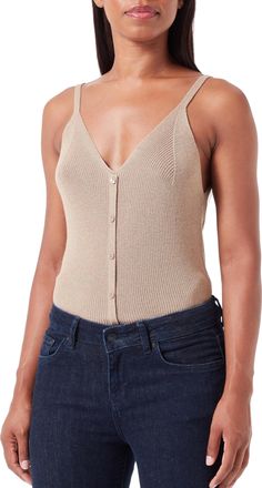 Vero Moda Vero Moda Womens VMNEWLEXSUN Strap Button GA Top, Silver Mink, XS
