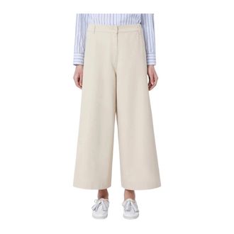 Max Mara Wide Leg Cropped Drill Hosen - - Trousers - Damen - Beige - S