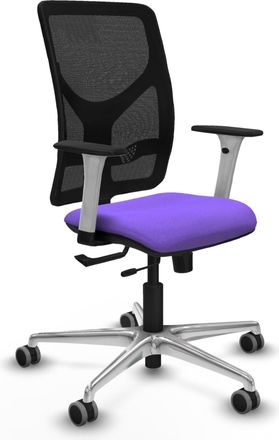 Piqueras y Crespo Schreibtischstuhl mit Rollen mit wei&szlig;en und schwarzen Armlehnen, h&ouml;henverstellbare Lendenwirbelst&uuml;tze, ausgestattet mit Syncro/Traslack und Schneidesc