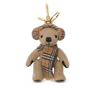 Burberry Karierte Wolle-Kaschmir Schl&uuml;sselanh&auml;nger mit Ohrw&auml;rmern - - Accessories - Damen - Beige - ONE SIZE