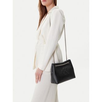 Calvin Klein Jeans Handtasche Calvin Klein Jeans Sculpted Chain Shoulder Bag LV04K3163G Schwarz