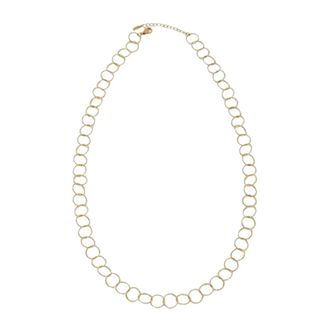 Dansk Copenhagen Vilja Waterproof 18K Gold Plated Round Long Link Necklace - Structured Stainless Steel - Femme - Accessoires - Jaune - Taille: ONE Size