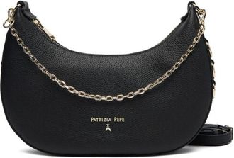 Patrizia Pepe Femme, Sacs, Noir, Taille: ONE Size Logo Lettering Crossbody Bag