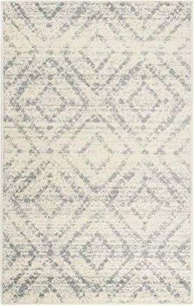 Safavieh Modern Teppich für Wohnzimmer, Esszimmer, Schlafzimmer - Adirondack Collection, Kurzer Flor, Elfenbein und Hellblau, 91 X 152 cm