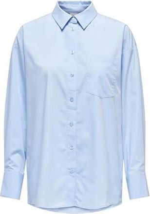 Only Onlpena Ls Detail T-Shirt WVN Chemise, Chambray Blue, M Femme