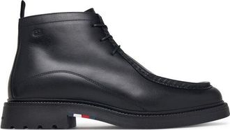 Tommy Hilfiger Schn&uuml;rschuhe Corporate Casual Lth Moc Chukka FM0FM05987 Schwarz