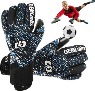 Generic Fu&szlig;ball Torwarthandschuhe, rutschfeste Ausf&uuml;hrung Dick Elastisch Und Bequem, Torwarthandschuhe Mit Fingerschutz, F&uuml;r Kinder Erwachsene Teenager Famili