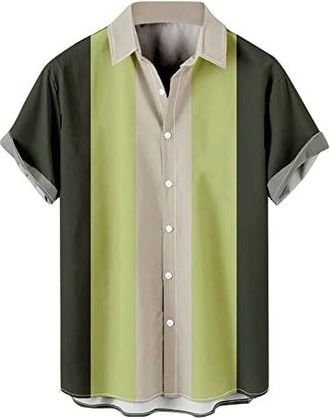 Generic Chemise hawa&iuml;enne de croisi&egrave;re &agrave; manches courtes pour homme, motif palmier hawa&iuml;en, tropical, chemise boutonn&eacute;e cubaine, cara&iuml;bes, graphique amusant, 