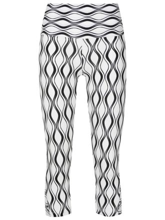Amir Slama legging court à imprimé graphique - Blanc