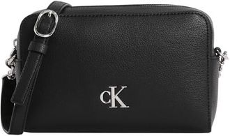Calvin Klein Sac à Bandoulière Femme Minimal Monogram Camera Bag avec Logo, Noir (Black), Taille Unique