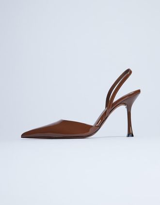 Topshop Angel - Pumps in hellbrauner Lackoptik-Brown