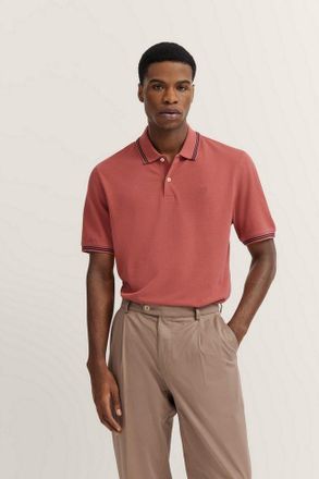 Bugatti Poloshirt mit Kontraststreifen und Bruststickerei