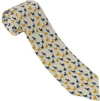 Generic Cravate Pour Hommes Imprim&eacute; Silhouettes De Ch&egrave;vres Jaunes Et Bleues Tendance Tie R&eacute;glable Cravate Pour F&ecirc;te L&Eacute;cole Travail