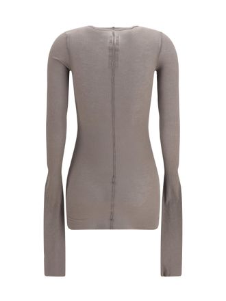 Rick Owens Womens Long-Sleeve Top Dust Viscose; Silk