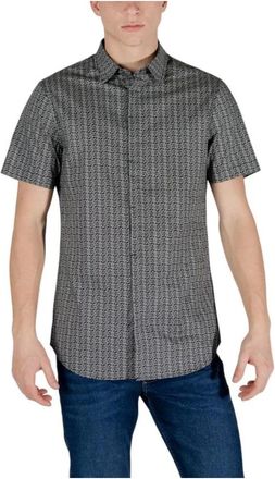 A|X Armani Exchange Homme, Chemises, Noir, Taille: 3XS Chemise Imprim&eacute;e &agrave; Manches Courtes