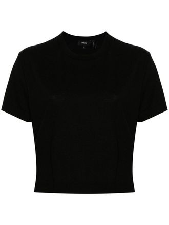 Theory T-Shirt im Cropped-Design - Schwarz
