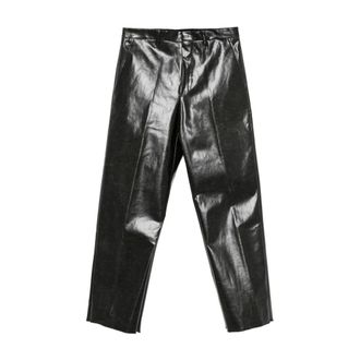 Dries Van Noten Homme, Pantalons, Noir, Taille: M Leather Pantalons
