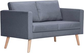 vidaXL Vidaxl - Canap&eacute; &agrave; 2 places Tissu Gris fonc&eacute;