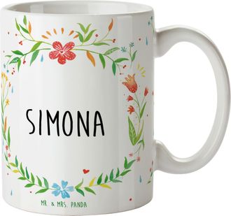 Mr. & Mrs. Panda Tasse Simona - Geschenk, Kaffeebecher, Sch&ouml;ne Teetassen, Tasse bedrucken, Teebecher, Kaffeetassen