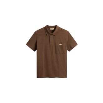 Woolrich Slub Logo Polo - - Tops - Herren - Braun - S