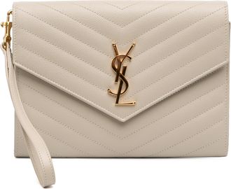 Saint Laurent Grain De Poudre Matelasse Cassandre Flap Pouch