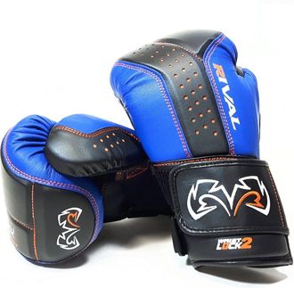 Rival RB10-INTELLI-SHOCK Boxhandschuhe, Schwarz / Blau