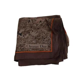 Dior Pre-owned Soie foulards - Femme - Pre-owned - Brun - Taille: ONE Size