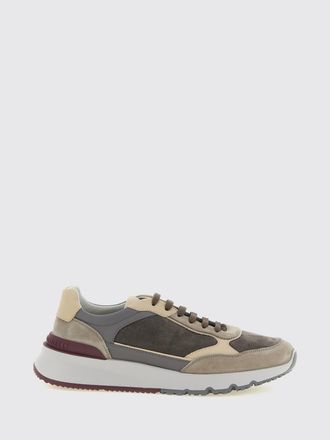 Brunello Cucinelli Zweifarbige Low-Top-Sneaker von aus Wildleder und Leder mit gezackter Sohle