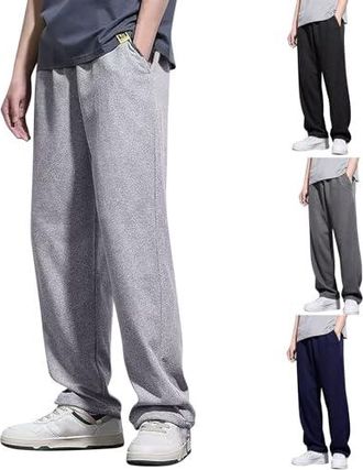 Generic Pantalon gaufr&eacute; pour homme, pantalon de surv&ecirc;tement &agrave; jambe droite, l&eacute;ger et ample avec poches, pantalon de sport d&eacute;contract&eacute; avec plusieurs poches av