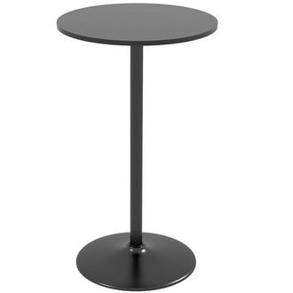 HOMCOM Table de Bar Ronde Table de Bistro Mange-Debout Style Contemporain avec Plateau Peint et Cadre en Acier dim. 60L x 60l x 102H cm Noir
