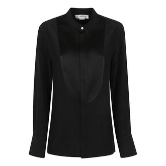 Victoria Beckham Femme, Blouses et Chemises, Noir, Taille: 38 FR Bib Detail Blouse