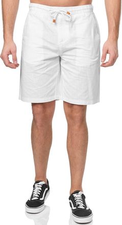 Tazzio Shorts Herren in Leinen-Optik Leinenshorts Chinoshorts Kurze Chino Stoffhose Hose A205 (Weiß, XXL)