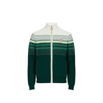 Casablanca Gilet zipp&eacute; en jacquard de coton m&eacute;lang&eacute;