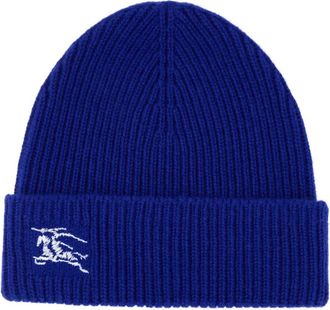 Burberry Femme, Accessoires, Bleu, Taille: ONE Size Ribbed Cashmere Beanie