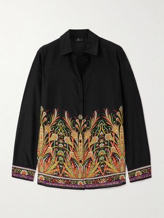 Etro Chemise En Coton Et Soie M&eacute;lang&eacute;s Imprim&eacute;s - Noir